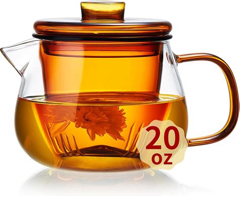 Glass Tea Pot With Infuser And Lid Thickened Heat
