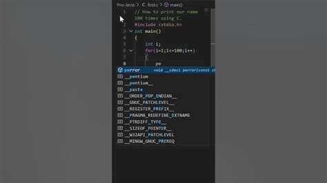 Print Our Name 100 Times Using C Programing Viral Shorts Short Youtube