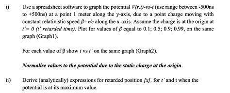 Solved I Use A Spreadsheet Software To Graph The Potential Chegg