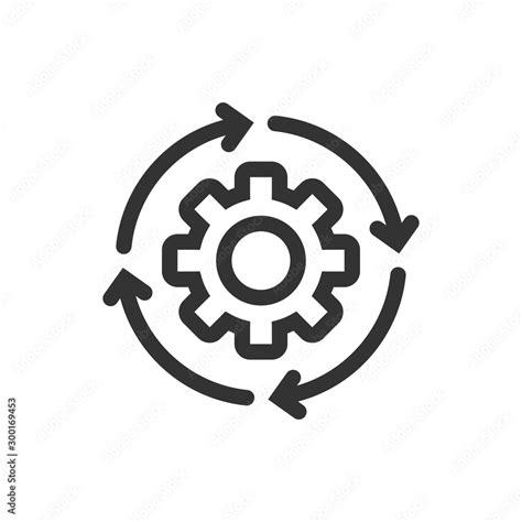Workflow Icon In Flat Style Gear Effective Vector Illustration On