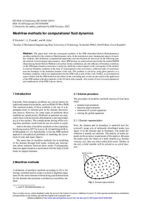 Pdf Meshfree Methods For Computational Fluid Dynamics