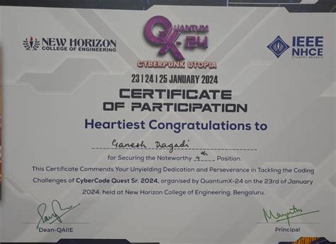 Ganesh Dagadi On Linkedin Codingachievement Datastructures Codingskills Nhce