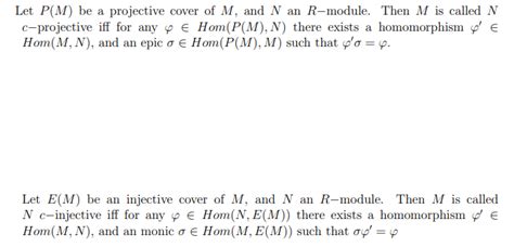 Solved Let P M Be A Projective Cover Of M And N An
