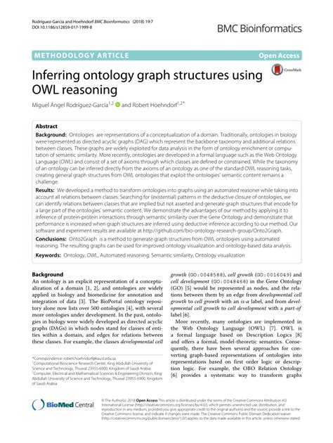 Pdf Inferring Ontology Graph Structures Using Owl Reasoning