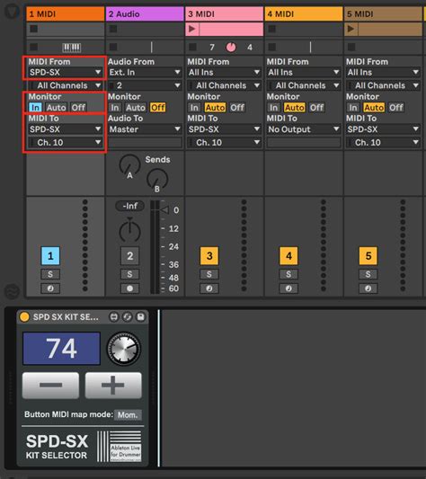 kit selector midi preferences on track in ableton live ableton drummer