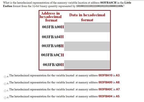 Answered What Is The Hexadecimal Representation Bartleby