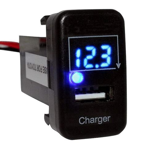 12v Синий светодиодный индикатор Usb зарядное устройство дисплей напряжения метр тестер 1 9ft