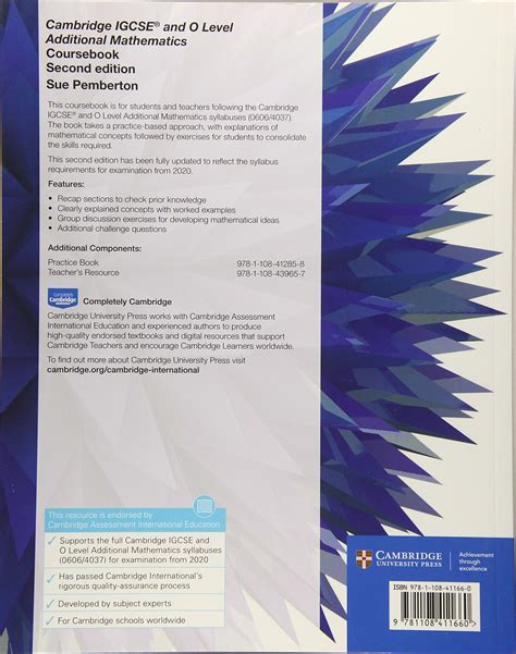 Mua Cambridge Igcse™ And O Level Additional Mathematics Coursebook Cambridge International