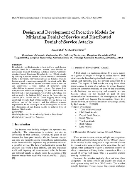 Pdf Design And Development Of Proactive Models For Mitigating Denial