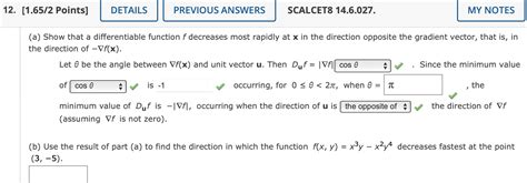 Solved A Show That A Differentiable Function F Decreases