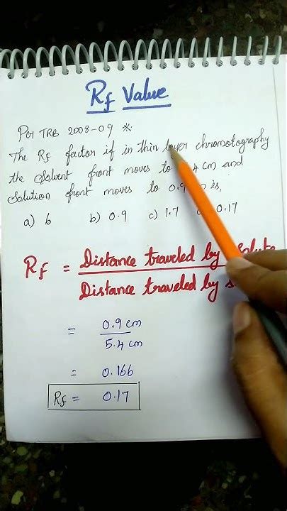 Rfvalue How To Calculate Rf Value Youtube