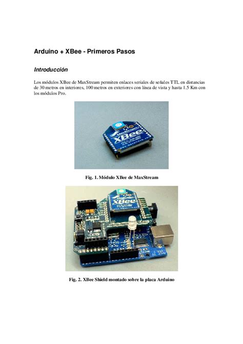 Pdf Arduino Xbee Primeros Pasos