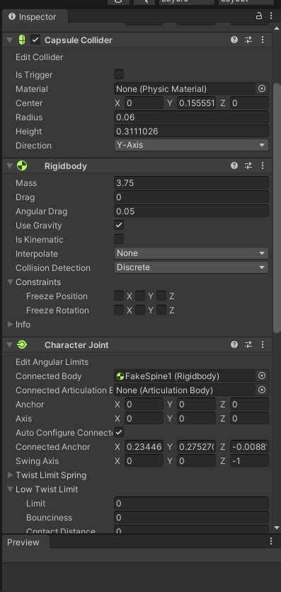 Can T See Edit Collider And Angular Limits Button Unity Engine