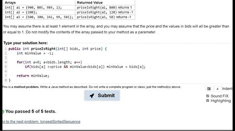 Java Practice It Exercise 712 Priceisright Arrays Condition If Statement For Loop Youtube