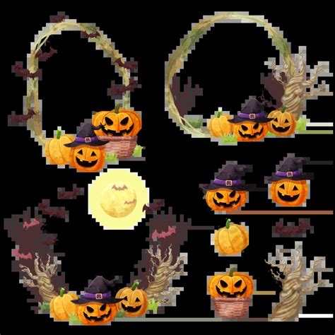 벡터 일러스트 레이 션 해피 할로윈 트릭 또는 배너 웹 페이지 전단지 브로셔 카드와 같은 파티 초대에 대한 문자로 축하를 치료 일러스트 Png Eps 무료 다운로드