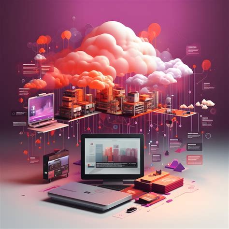 Premium Ai Image Cloud Data Storage Database Cloud Computing Concept And Idea
