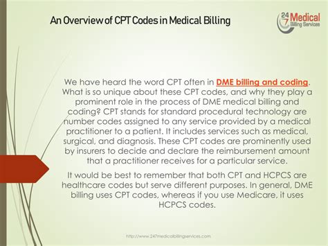 PPT An Overview Of CPT Codes In Medical Billing PowerPoint Presentation ID