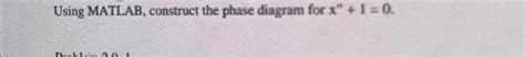 Solved Using Matlab Construct The Phase Diagram For