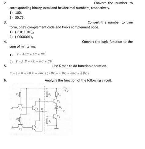 Solved 2 Convert The Number To Corresponding Binary O