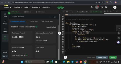 Geeksforgeeks Problemsolving Codingchallenge Minimizeheights