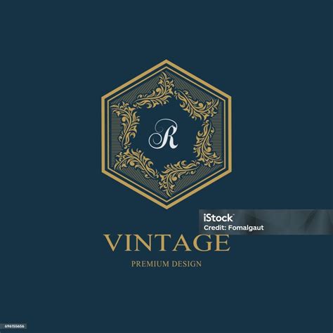 꽃 모노 그램 럭셔리 디자인 우아한 서식 파일입니다 붓글씨 우아한 아름 다운 편지 상징 기호 R 로열티 레스토랑 부티크 호텔