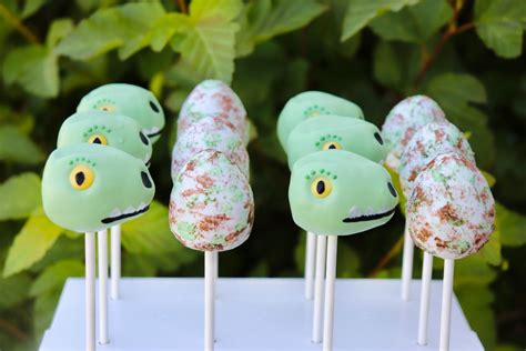 Dinosaur And Egg Cake Pops Dinosaur Cake Pops 4th Birthday Cakes
