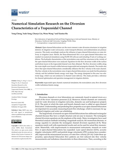 Pdf Numerical Simulation Research On The Diversion Characteristics Of