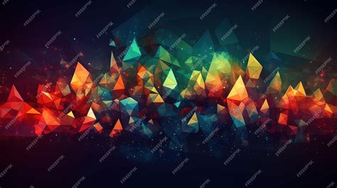 Premium Photo A Colorful Triangle Background With A Blue Background