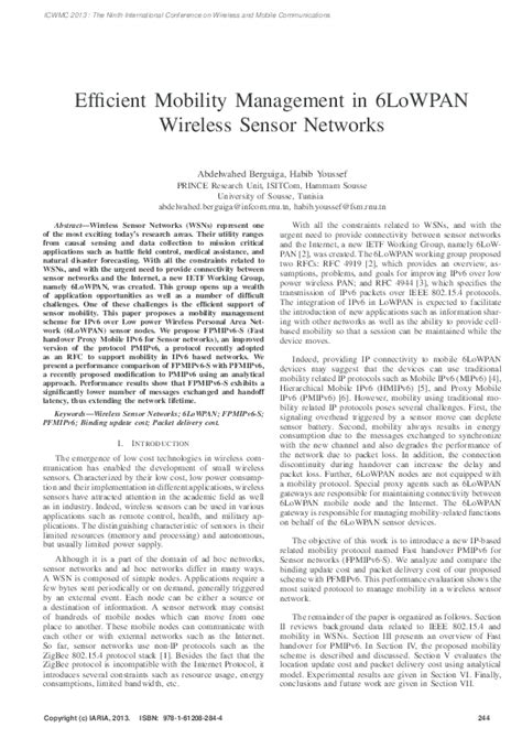 Pdf Efficient Mobility Management In 6lowpan Wireless Sensor Networks