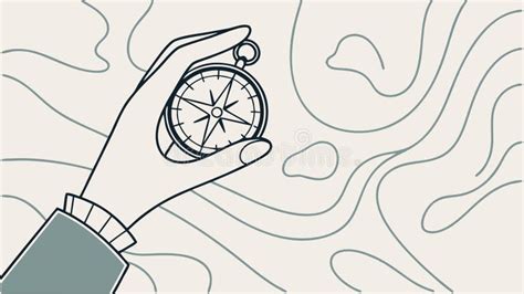 Hand Holding Compass Direction And Exploration Tool Vector Design Generative Ai Stock Vector