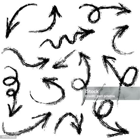 흰색 배경에 격리된 손으로 그린 화살표 아이콘입니다 낙서 벡터 그림 0명에 대한 스톡 벡터 아트 및 기타 이미지 0명 검은색 곡선 Istock