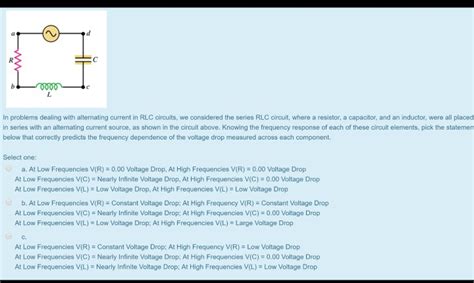 Solved In Problems Dealing With Alternating Current In Rlc