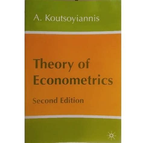 Theory Of Econometrics By A Koutsoyiannis Second Edition Konga Online Shopping