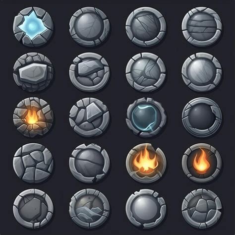 premium photo frame rock stone button ai generated board ui gui