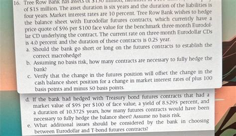 Solved Of 15 Million The Asset Duration Is Six Years And