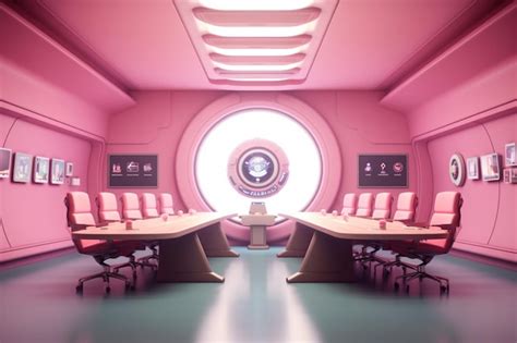 Premium Ai Image There Is A Room With A Table And Chairs In It Generative Ai