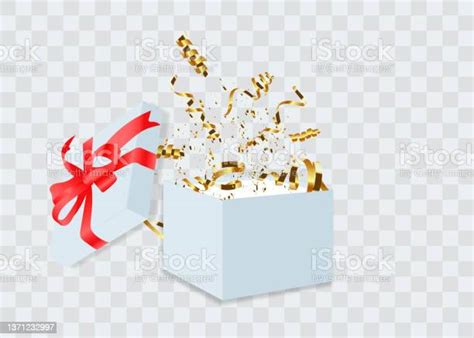 색종이 폭발이 고립된 선물 상자를 엽니다 3d 벡터 배경입니다 0명에 대한 스톡 벡터 아트 및 기타 이미지 0명 3차원 형태 공란 Istock