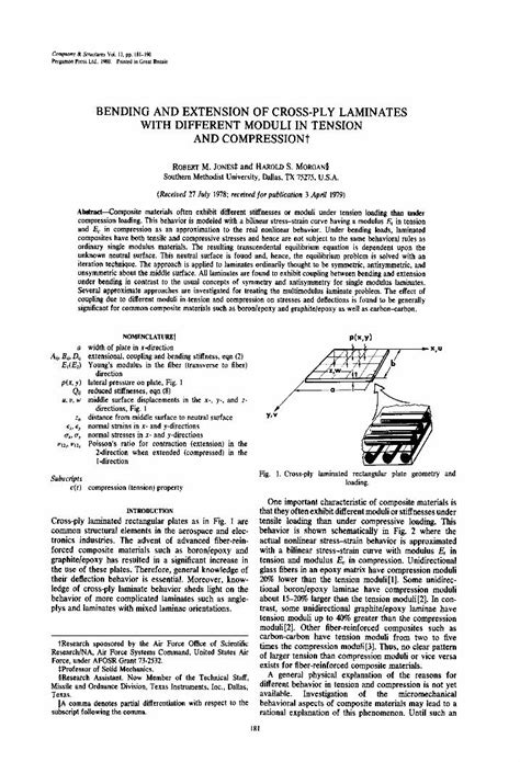 Pdf Bending And Extension Of Cross Ply Laminates With Different