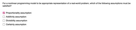 Solved For A Nonlinear Programming Model To Be Appropriate