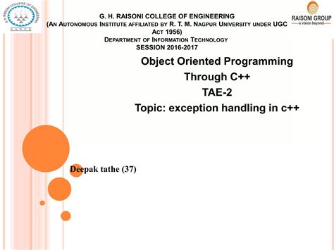Exception Handling In C Pptx Programming Languages Computing