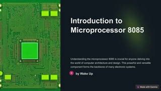Introduction To Microprocessor 8085 Pptx