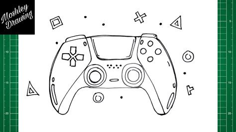 How To Draw Playstation 5 Controller Step By Step Youtube
