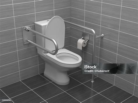 장애 인용 화장실 손잡이가 장착 되어 있습니다 3d 렌더링 그림 접근성에 대한 스톡 사진 및 기타 이미지 접근성 화장실 건축물 장애인 용 Istock
