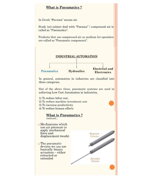 Pneumatic Working Elements And Applications Pdf Valve Pneumatics
