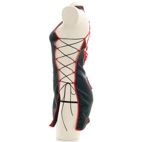 Sexy Chinese Strap Hollow Cheongsam Dress Anime Cosplay Lingerie Tradi