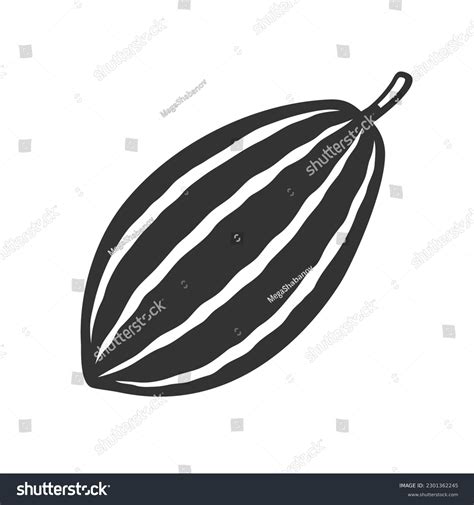 Cocoa Pod Isolated On White Background Stock Vector Royalty Free 2301362245 Shutterstock