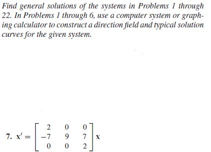 Solved Find General Solutions Of The Systems In Problems 1 Chegg Com