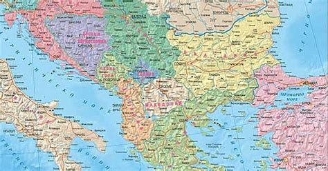 Стенна политическа карта на Балканския полуостров Dbooks Bg