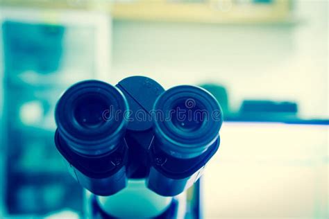 Close Up Lens Microscope In Laboratory Stock Image Image Of Education Chemist 176211497
