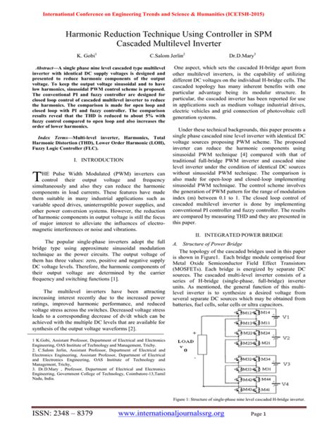 Harmonic Reduction Technique Using Controller